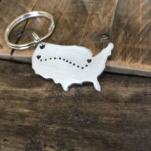 State Keychain Long Distance Relationship Keychain, USA With ...