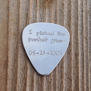 Guitar Pick Hand Stamped I Picked the Perfect Groom Stainless Steel ...