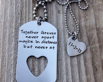 Personalized Dog Tag With Missing Heart Stainless Steel Hand | Etsy