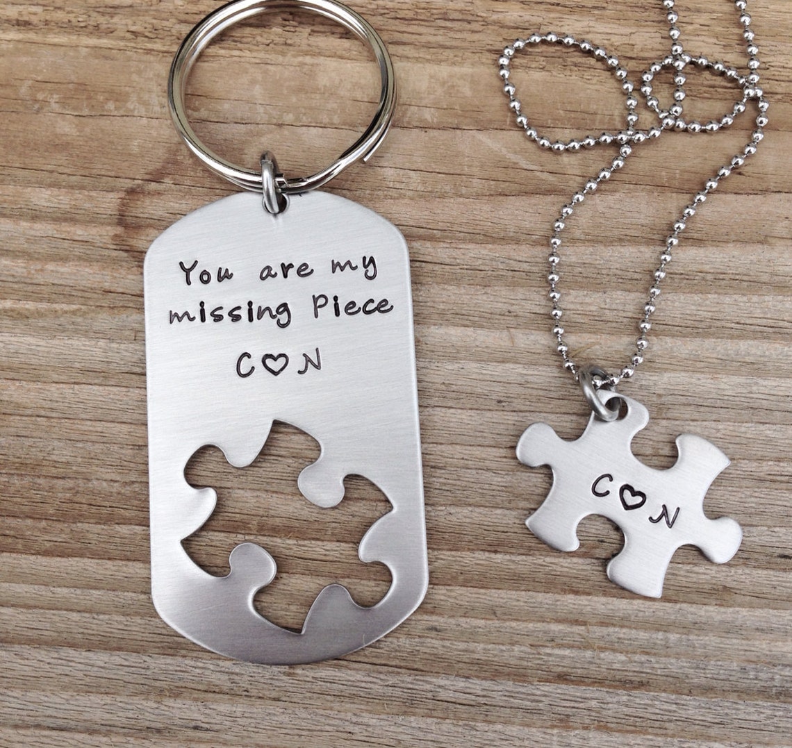 Puzzle Piece Keychain Necklace Set You Are My Missing Piece With ...