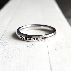Stainless Steel Stacking Ring Name Ring 3 Mm Hand Stamped Ring Angel ...