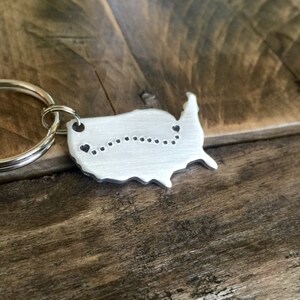 State Keychain Long Distance Relationship Keychain, USA With ...