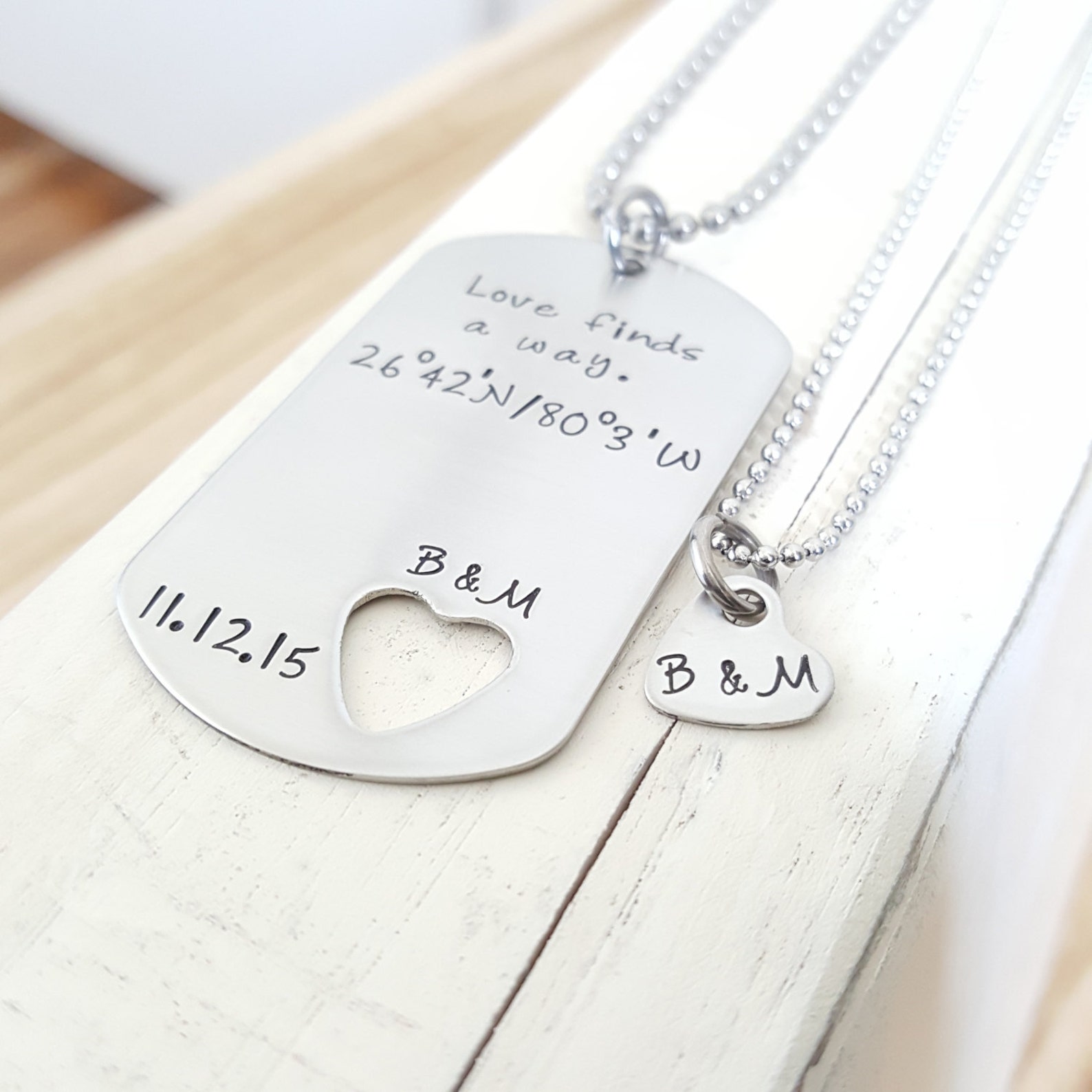 Long Distance Relationship Military Gift Hand Stamped Necklace | Etsy