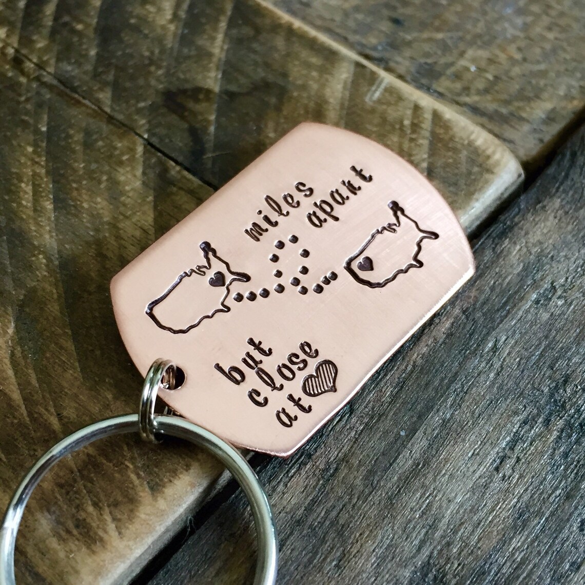 Custom Long Distance Relationship Keychain, USA With Personalized ...