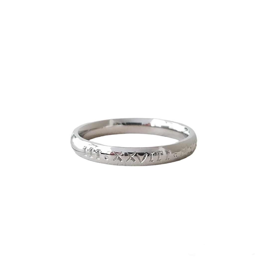 Roman Numeral Stacking Ring: Stainless Steel Hypoallergenic Band - Etsy