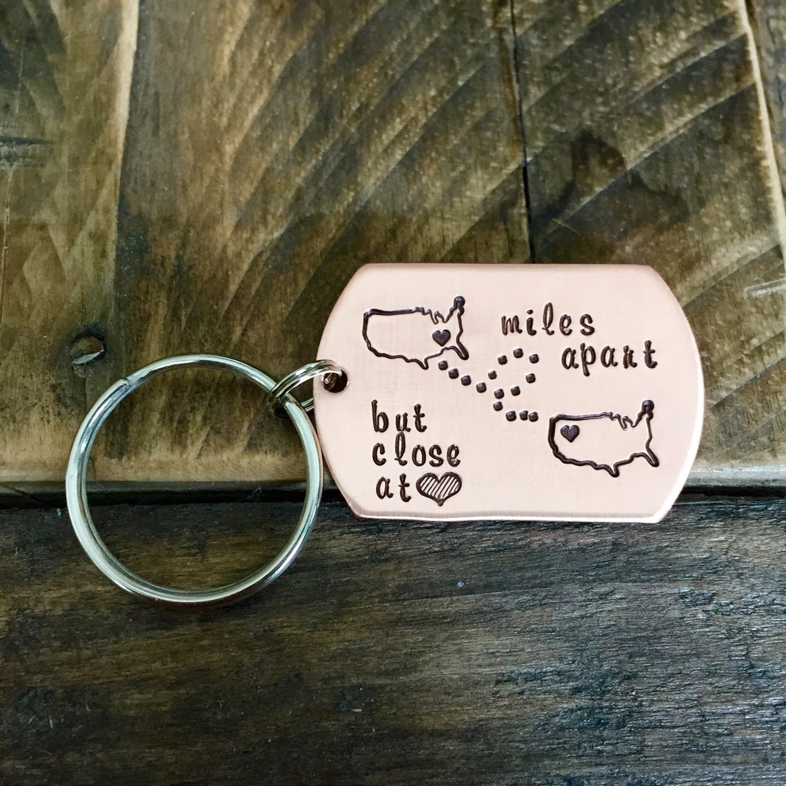 Custom Long Distance Relationship Keychain, USA With Personalized ...
