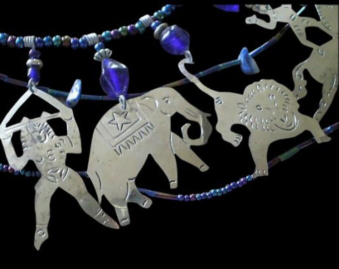 Large Avant Garde '70s BIG TOP CIRCUS Multi-strand Necklace Earrings ...