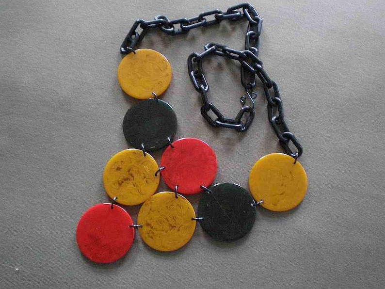 Stunning BAKELITE Discs 1960s Artisan Handmade Multicolored | Etsy