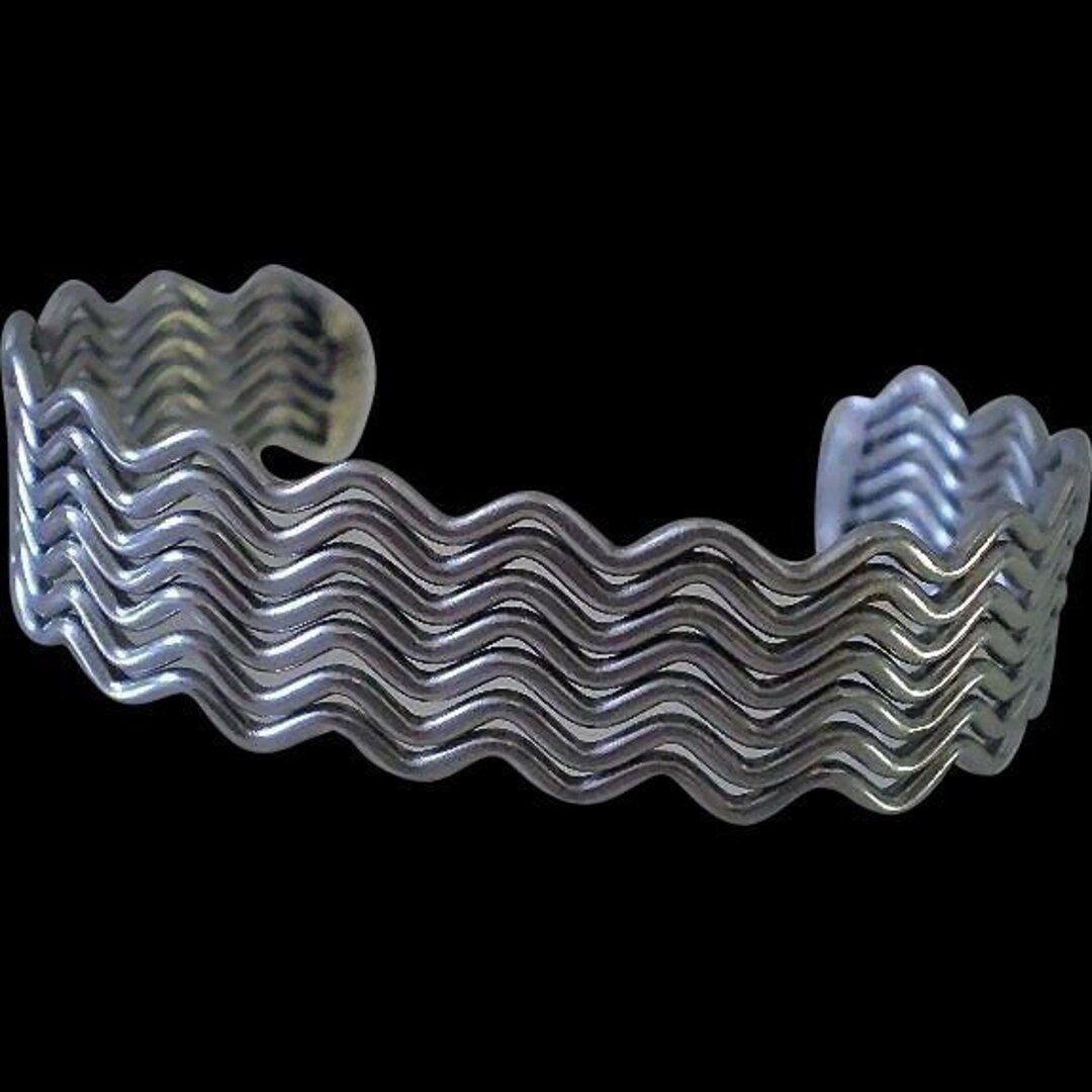 RETRO Deco 1950s Handmade Silver Chrome Metal Geometric - Etsy