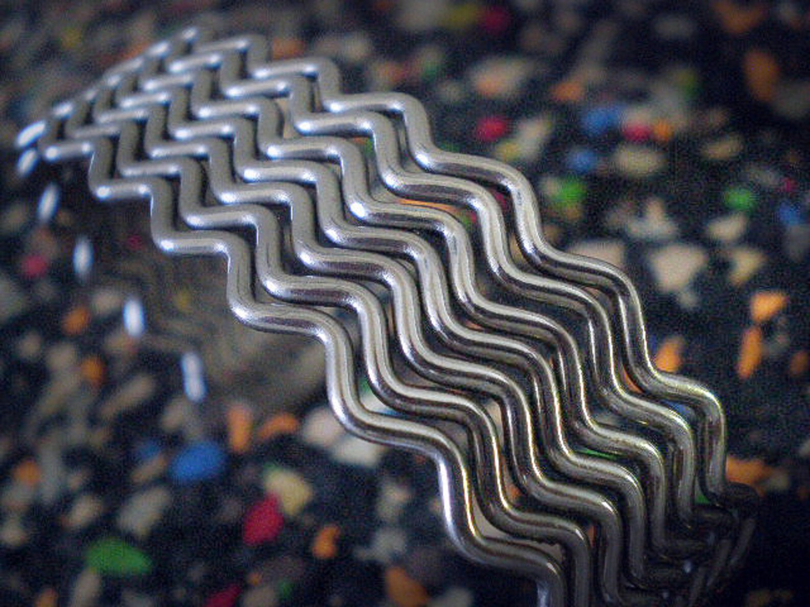 RETRO Deco 1950s Handmade Silver Chrome Metal Geometric Modernist ...