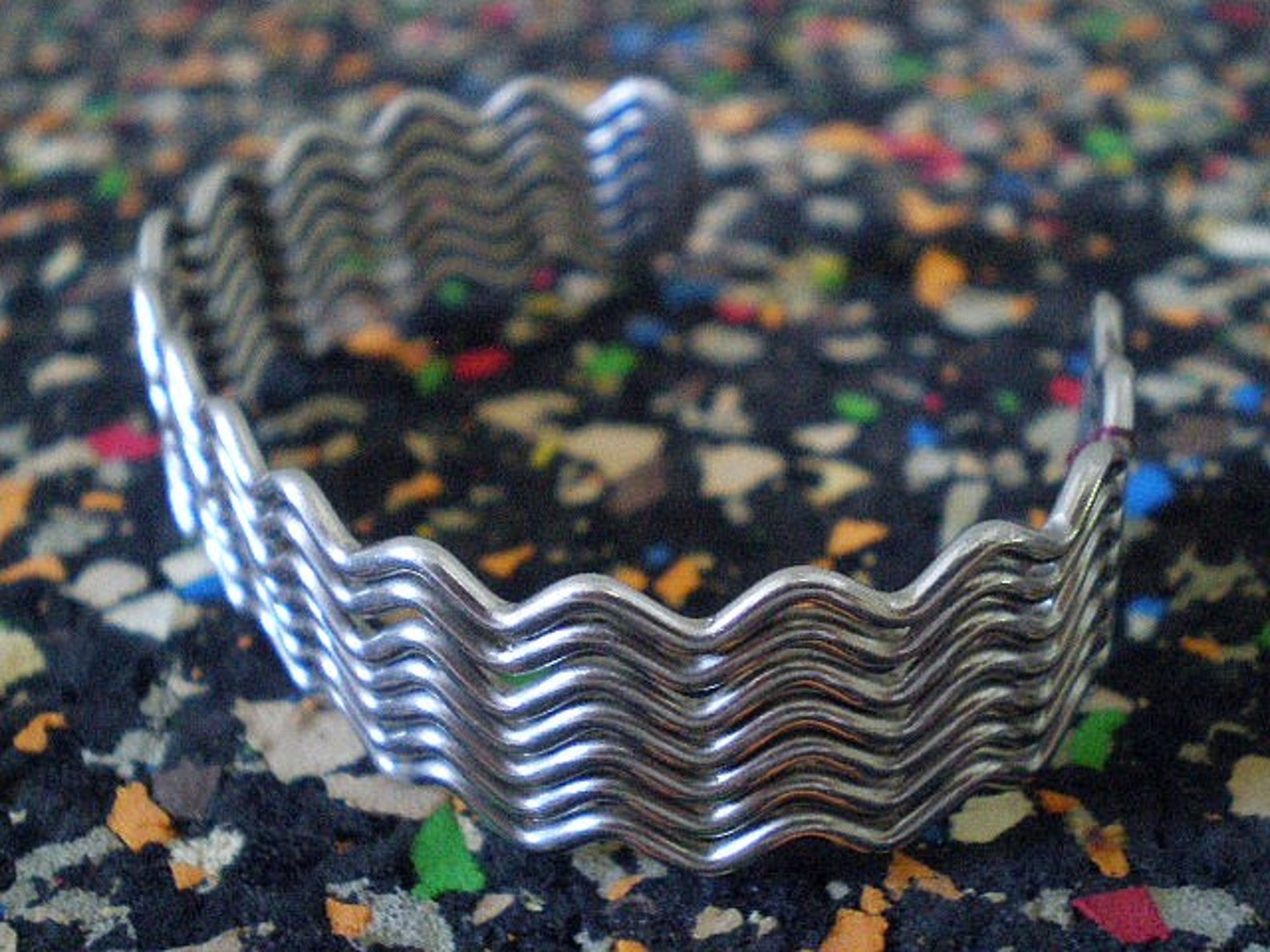 RETRO Deco 1950s Handmade Silver Chrome Metal Geometric - Etsy