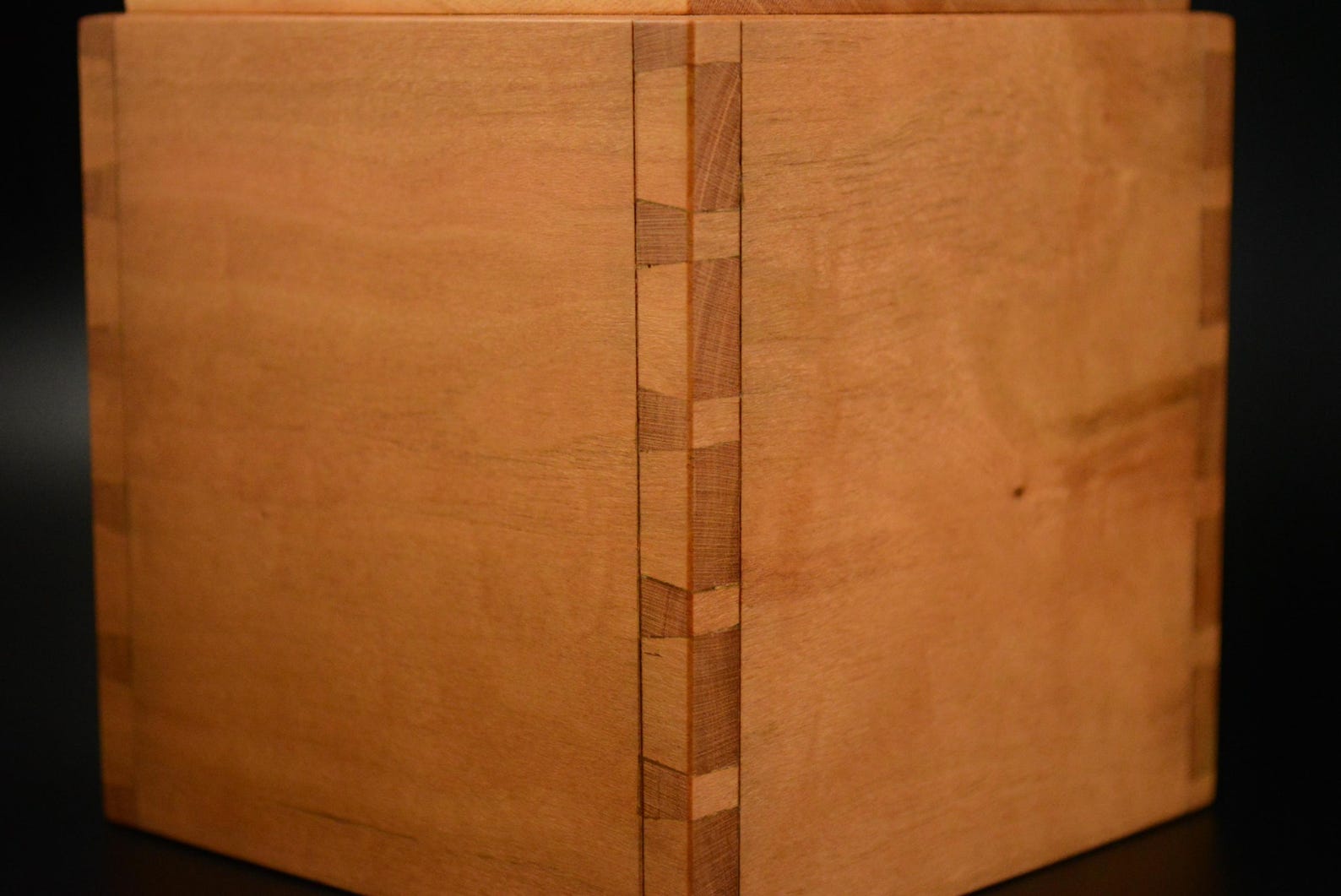 Wood Dovetail Box Made From CHERRY With Black Ebony Pull Jewelry Gift ...