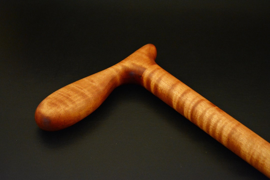 Cane Walking Stick Dark Curly Tiger Maple Wood Handmade Hand Crafted - Etsy
