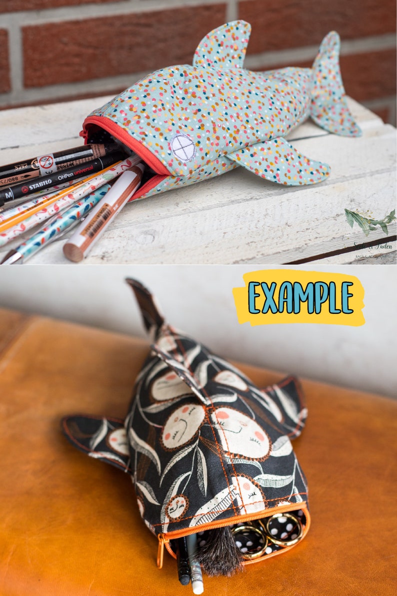 Tutorial and Pattern Pencil Case WhaleShark | Etsy