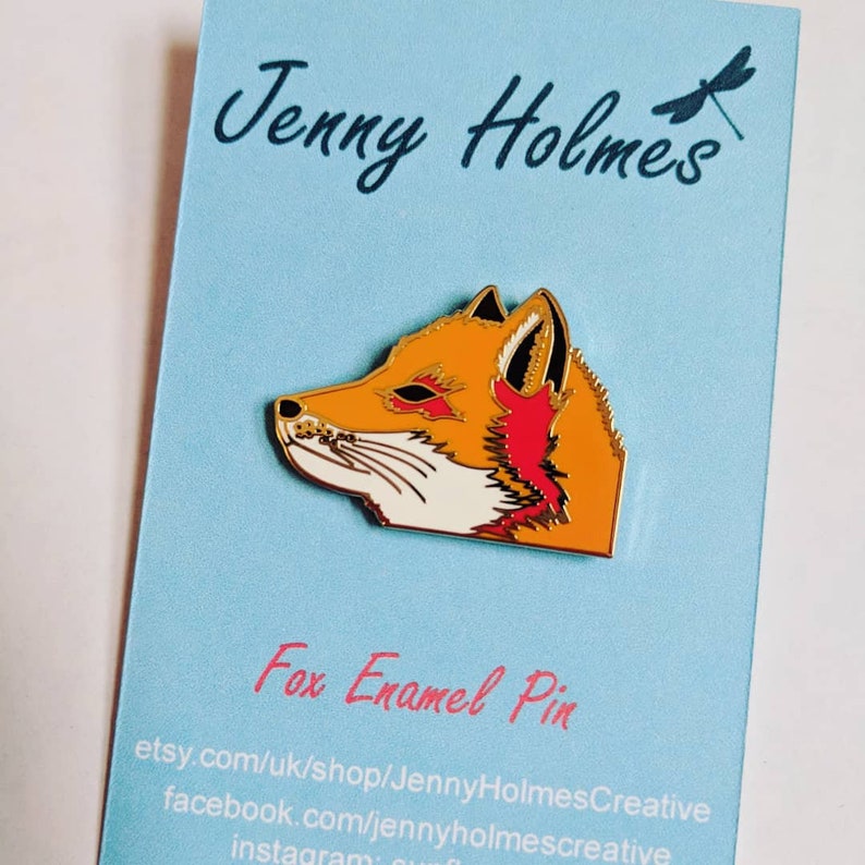 Enamel Pin Badge Fox Design. - Etsy