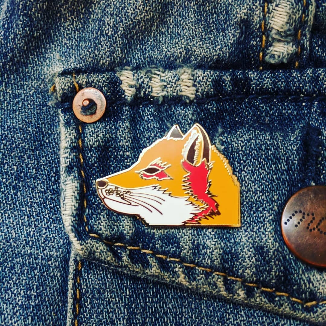 Enamel Pin Badge Fox design. | Etsy