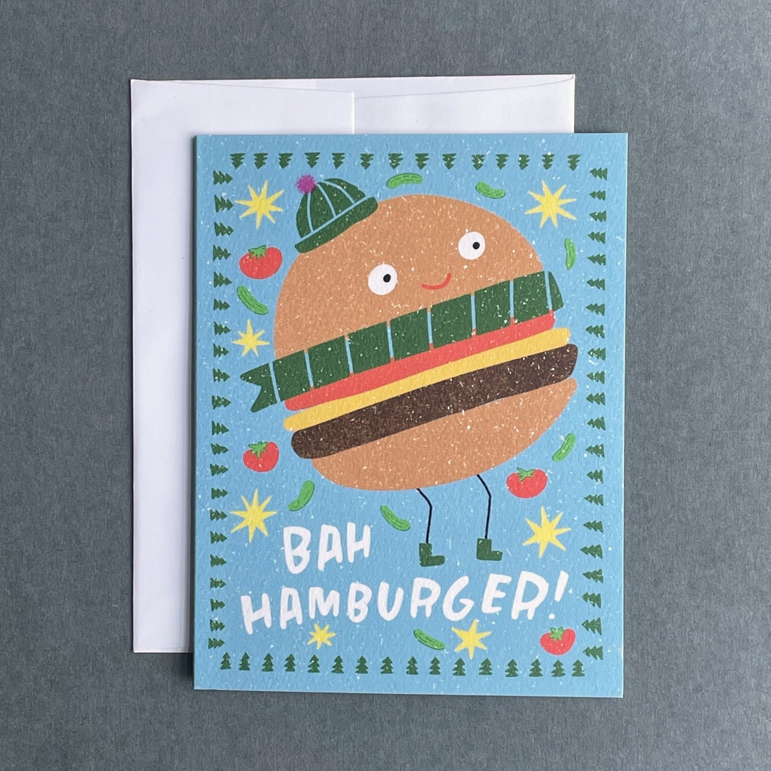 Hamburger Holiday Card - Etsy