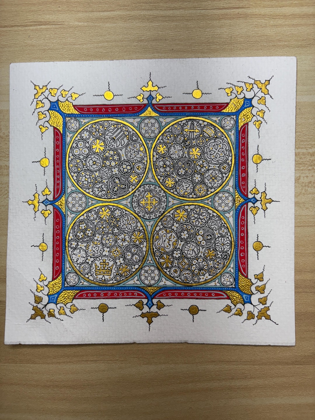 UNFRAMED Medieval Gothic Motif Fine Art Painting (hand Drawn and ...