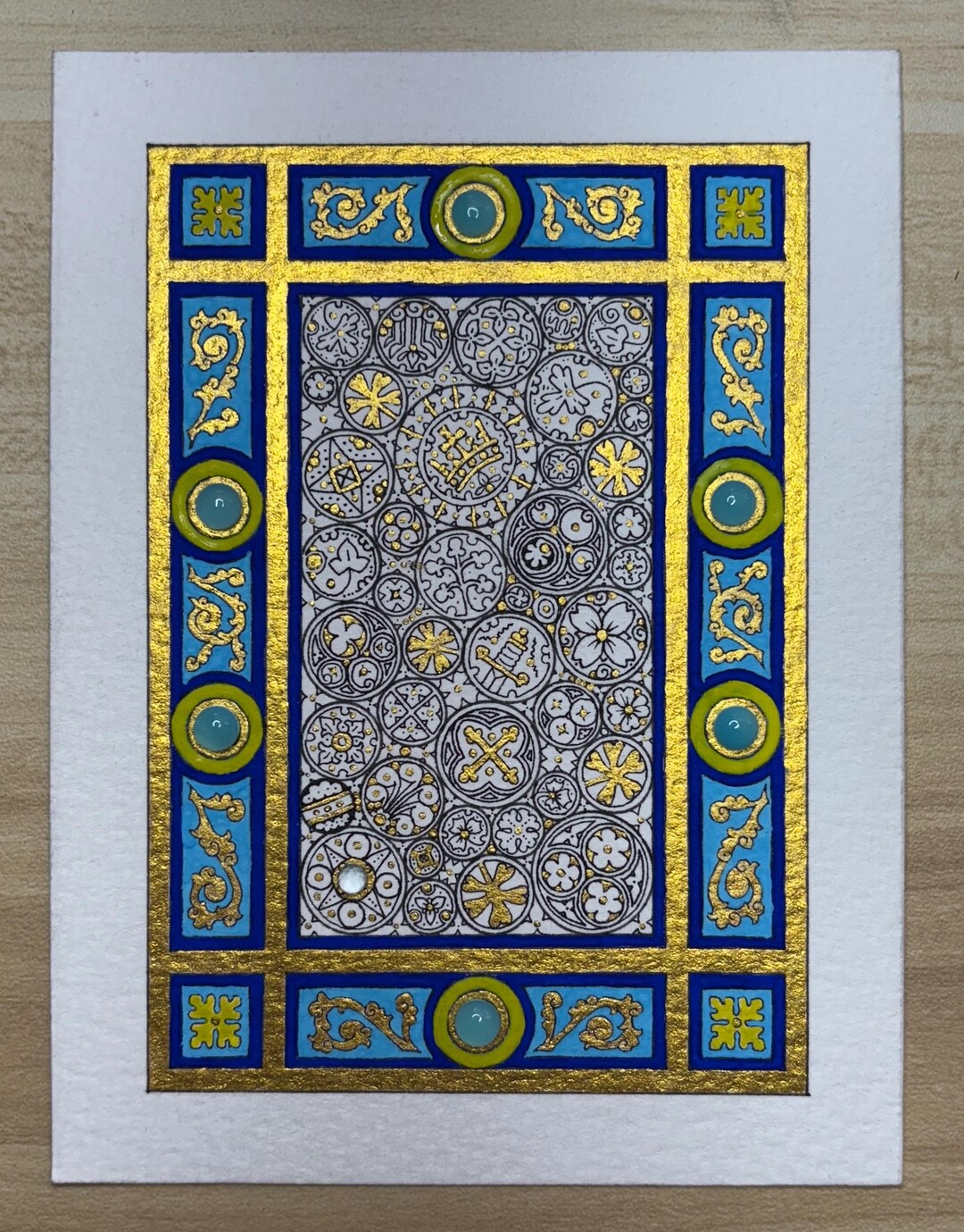 UNFRAMED Medieval Gothic Motif Fine Art Painting (hand Drawn and ...