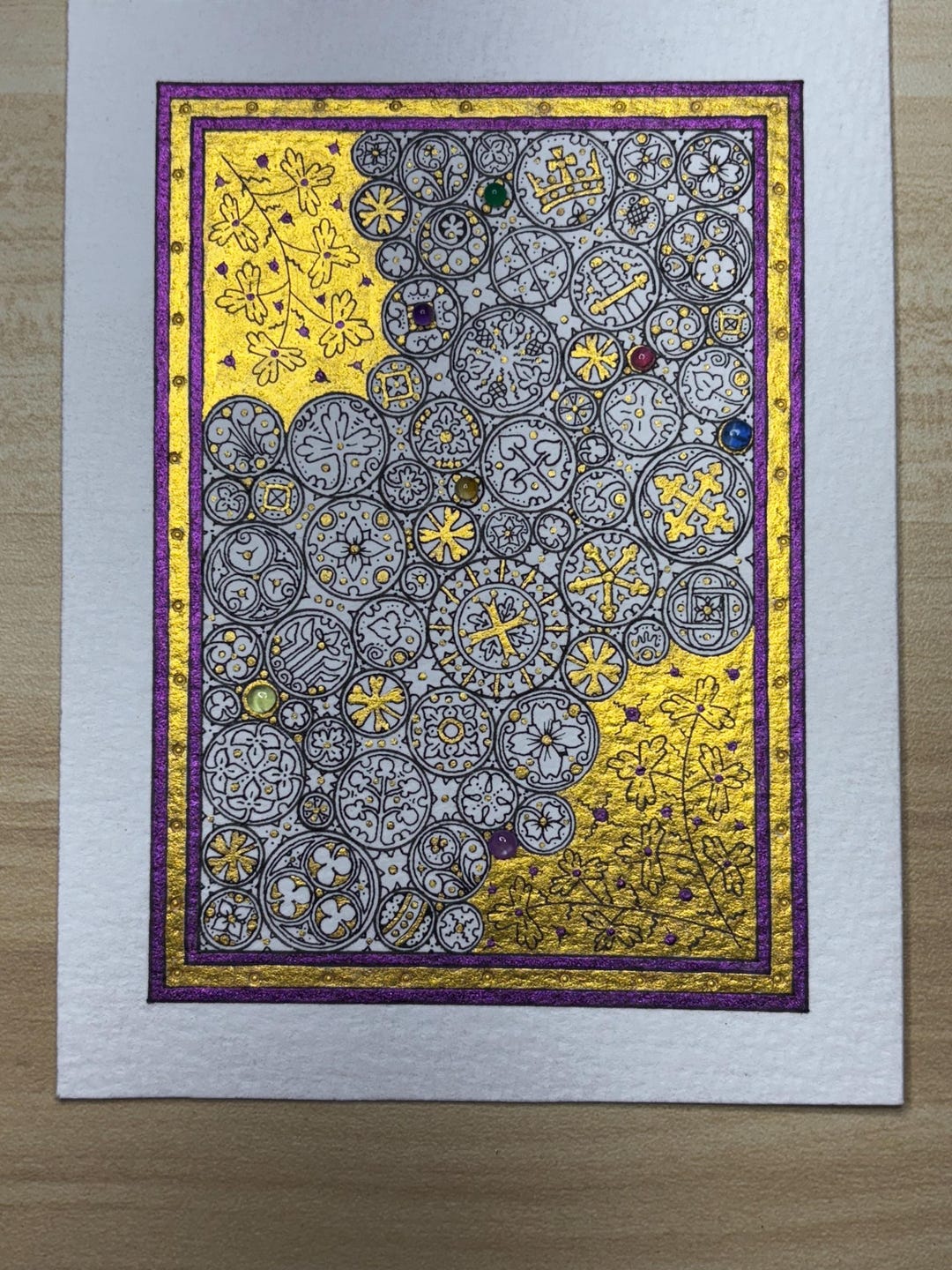 UNFRAMED Medieval Gothic Motif Fine Art Painting (hand Drawn and ...