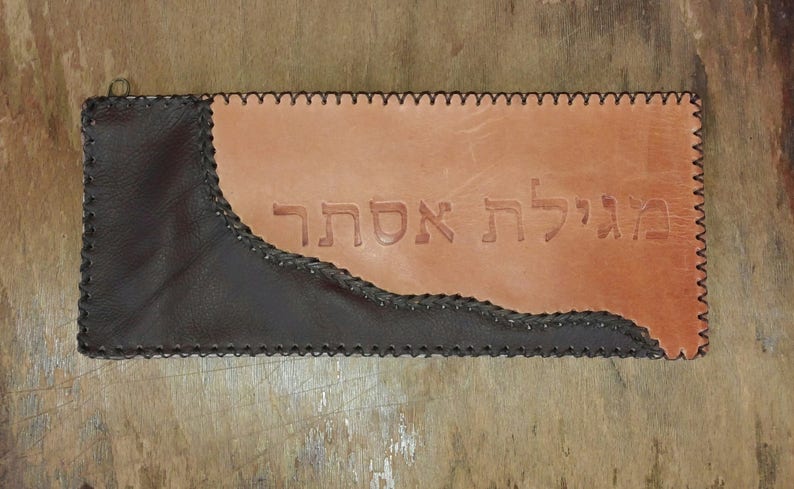 Purim, Megilat Ester, Mgillah Scroll Case, Leather Pouch, Purim Megilat ...