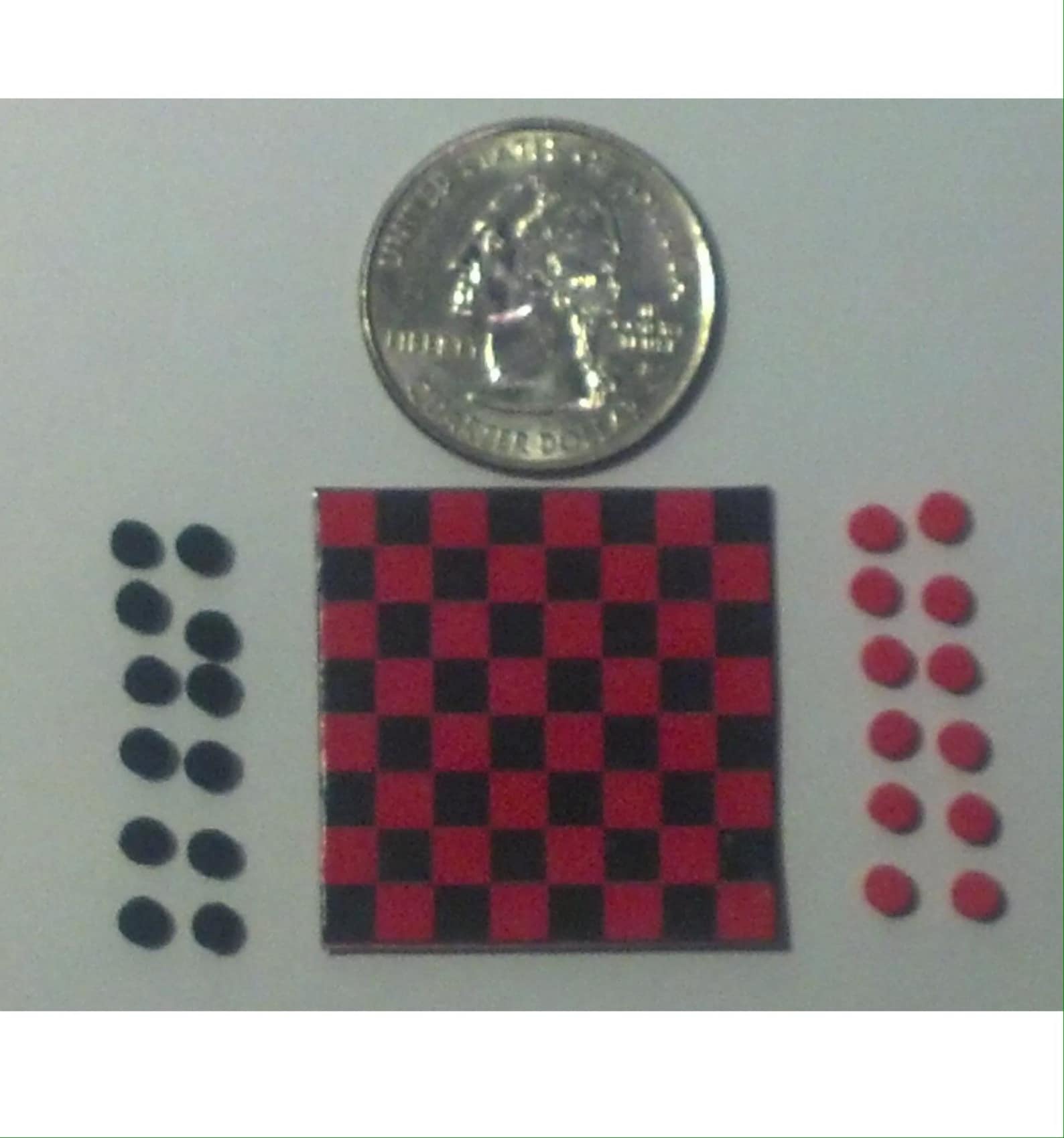 Dollhouse Miniature Checkers Board Game 1:12 One Inch Scale D107 Dollys ...