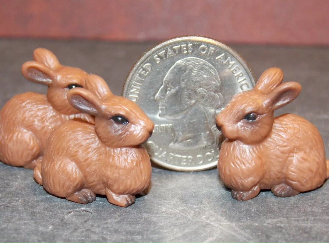 Dollhouse Miniature Farm Animals Rabbits Bunny 1:12 Inch Scale B83 ...