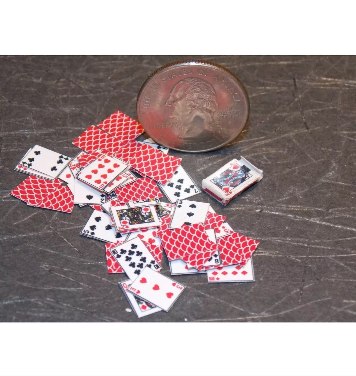 Dollhouse Miniature Playing Cards & Box 1:12 One Inch Scale B182 Dollys ...