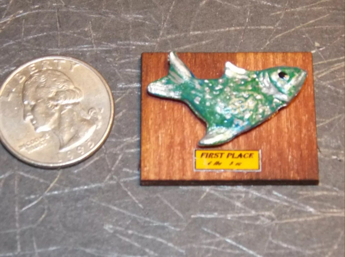 Dollhouse Miniature Fish Trophy Award Plaque 1:12 Inch Scale | Etsy