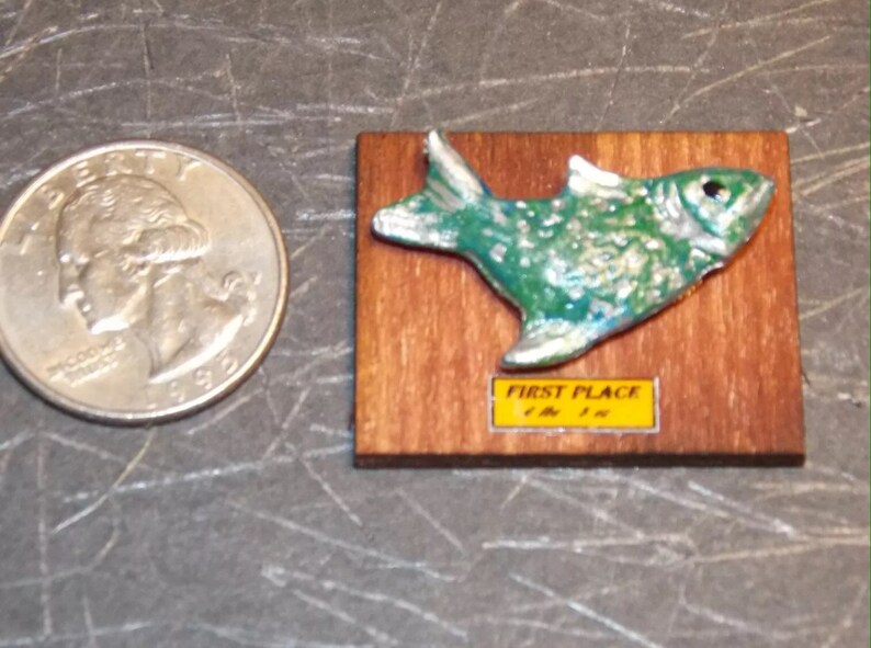 Dollhouse Miniature Fish Trophy Award Plaque 1:12 Inch Scale | Etsy