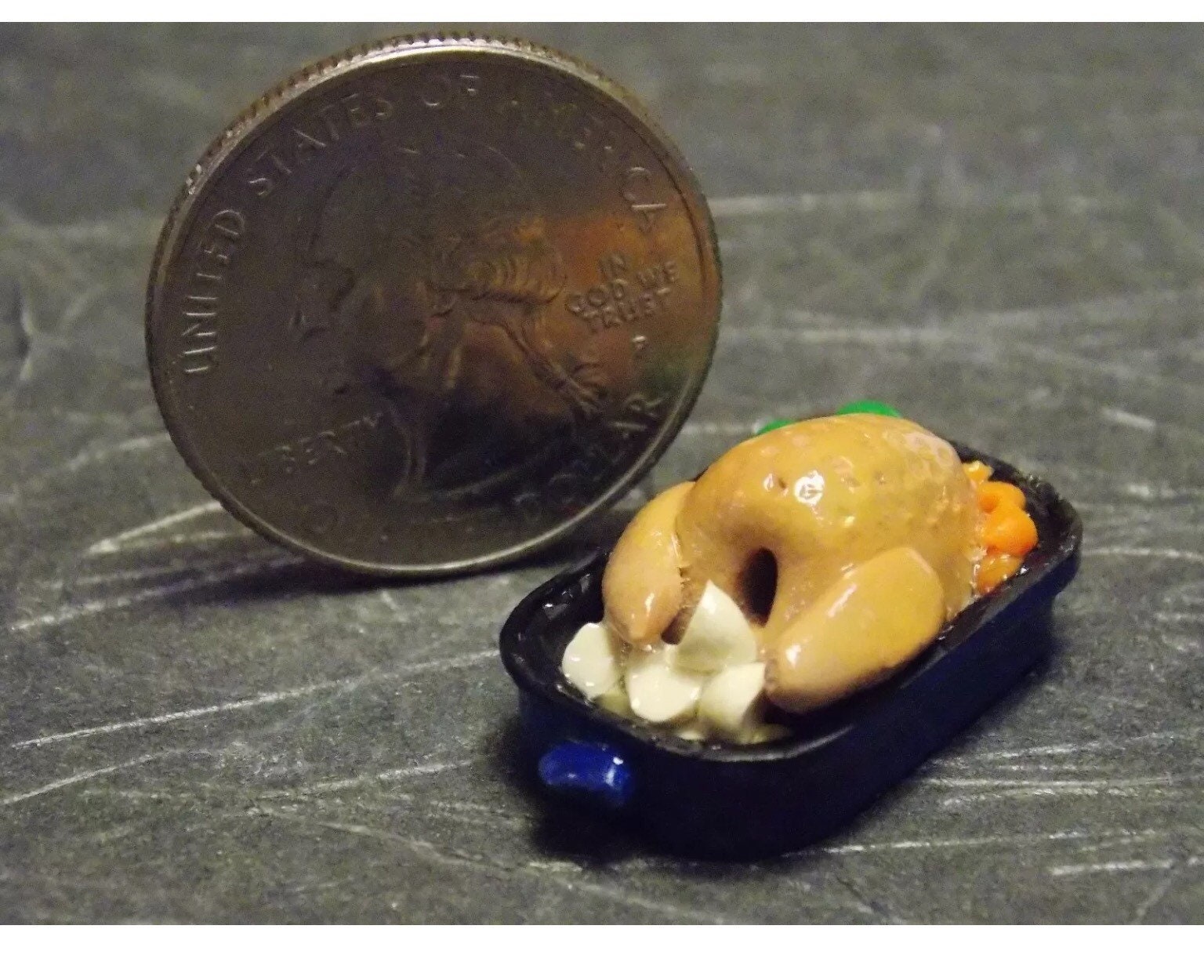 Dollhouse Miniature Roasted Chicken in Pan 1:12 Inch Scale Z022 Dollys ...