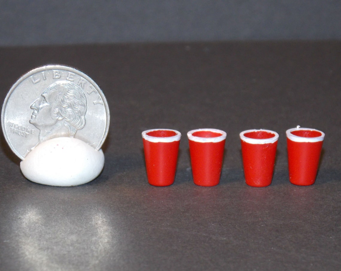 Dollhouse Miniature Mini Red Cups 1:12 One Inch Scale H51 - Etsy