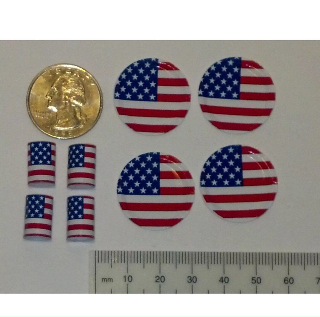 Dollhouse Miniature American Flag Plates Cups 1:12 Inch Scale B375 ...