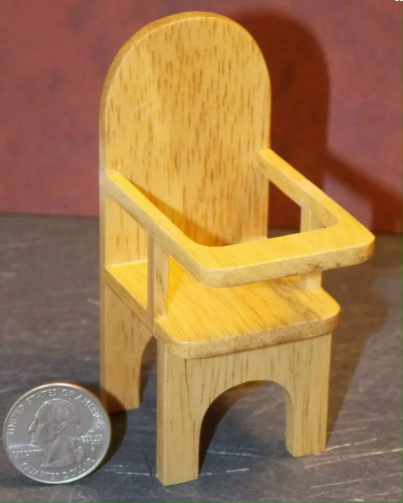 Dollhouse Miniature Baby High Chair Oak 3-3/4 tall PLAY SCALE | Etsy