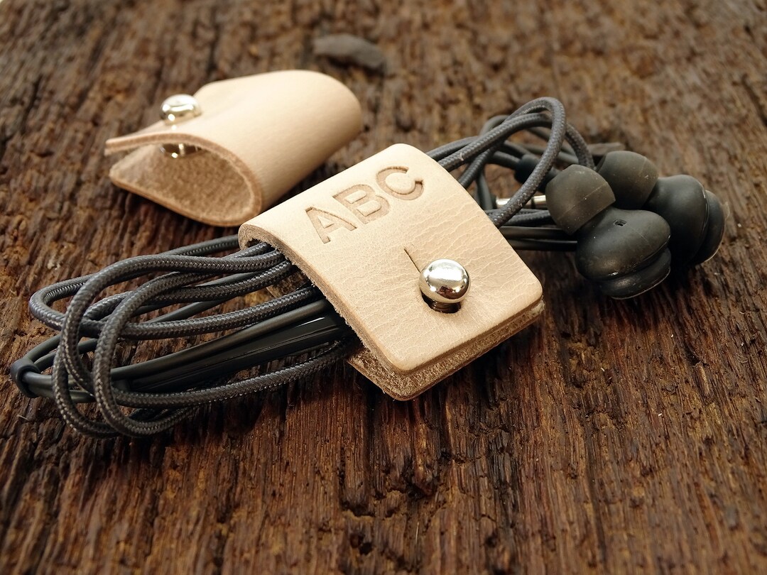 3 X Leather Cable Ties Cable Organizer Including Text Embossing With 3 ...