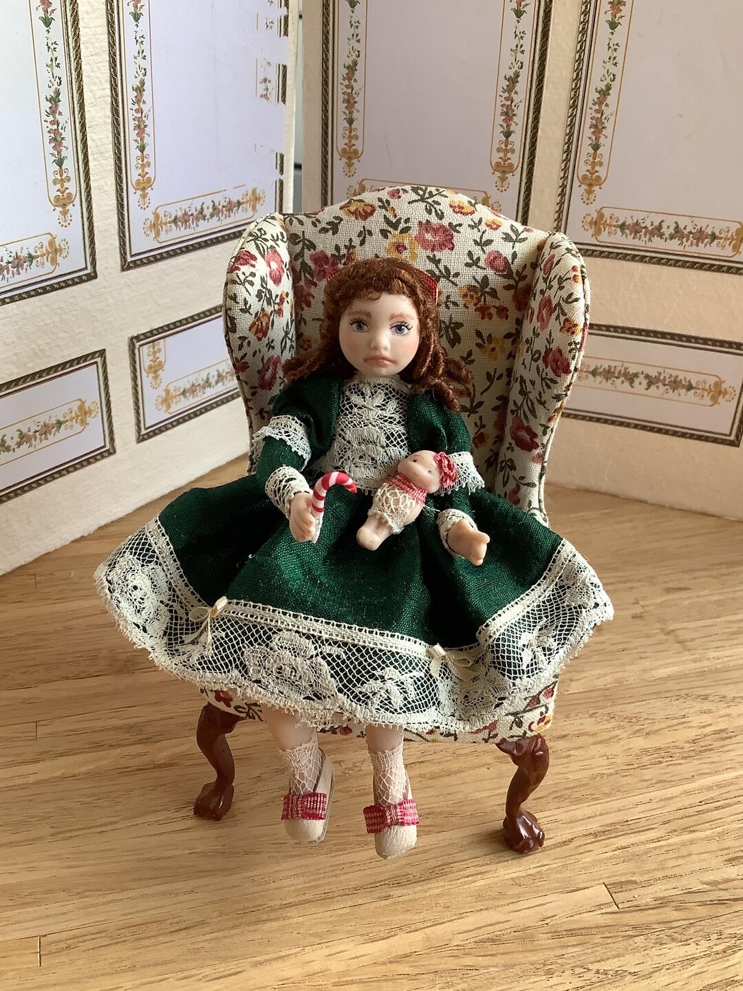 1/12 Porcelain Doll, Scale 1:12 Porcelain Doll , Dollhouse Doll, 12th ...