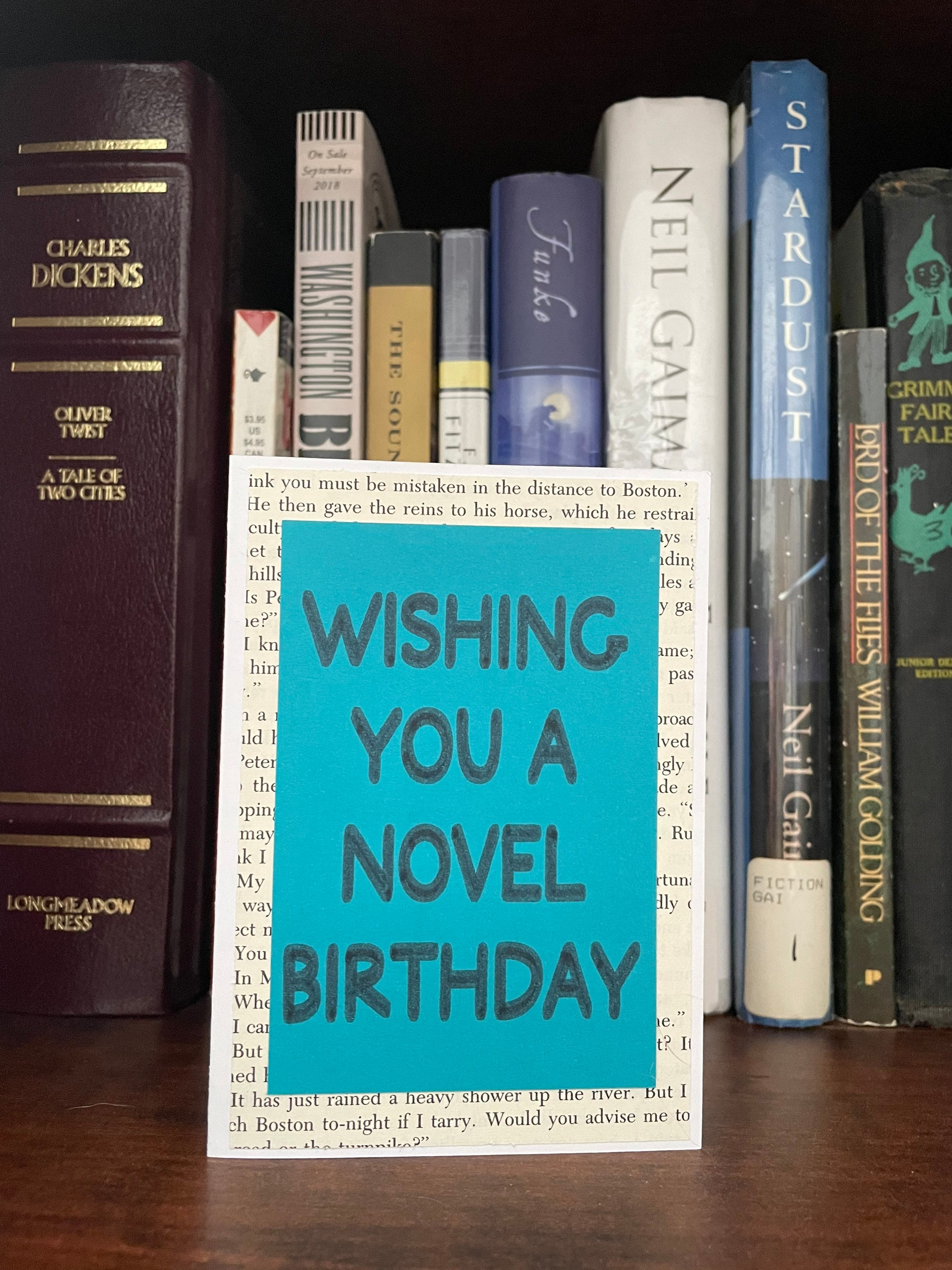 Book Birthday Card - Wishing You a Novel Birthday, Gift for Reader ...