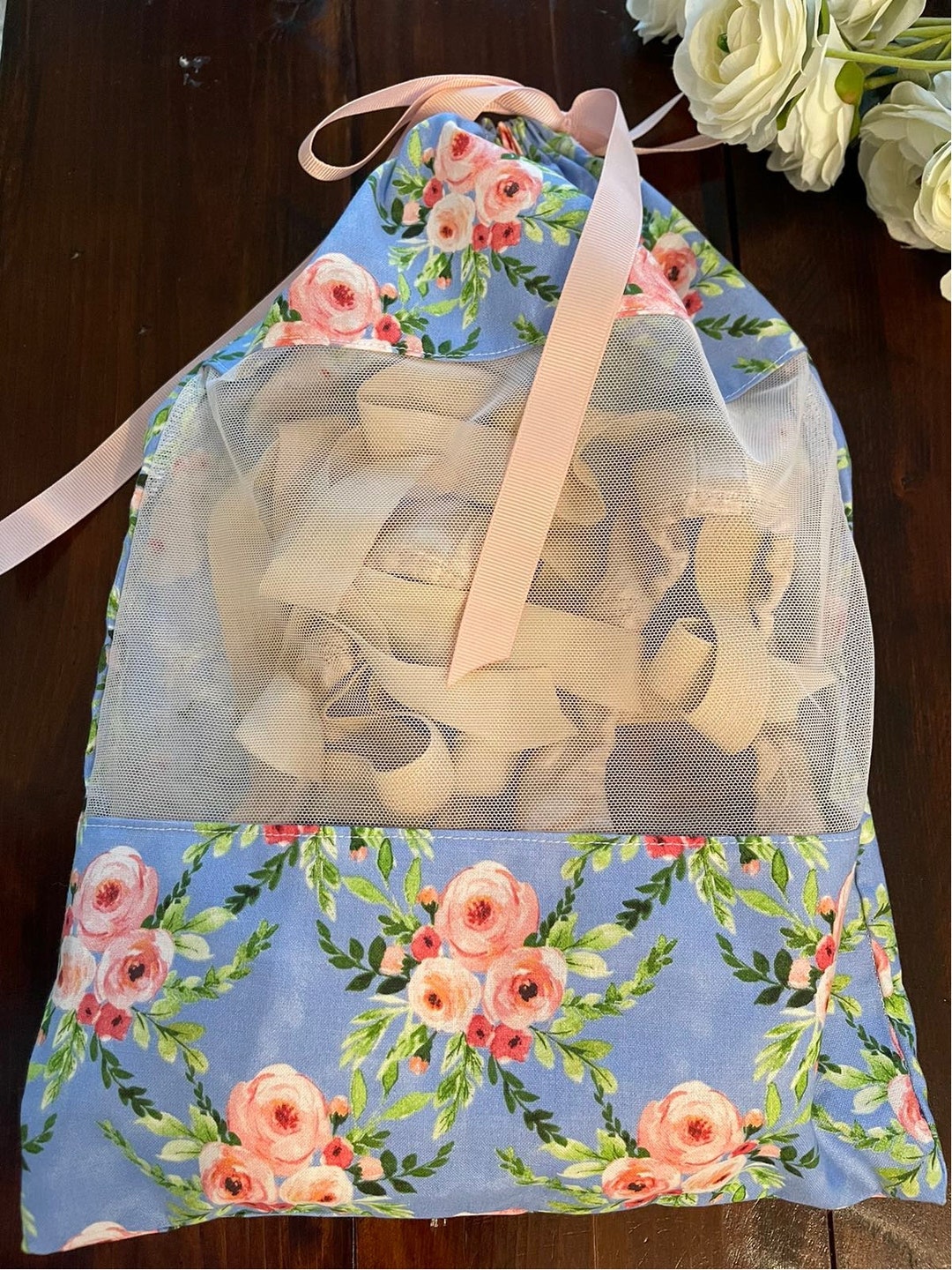Pointe or Tap Shoe Bag, Upscale Dance Shoe Bag, Mesh Dance Shoe Bag ...