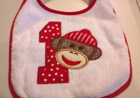Sock Monkey Birthday T-shirt and Matching Bib | Etsy