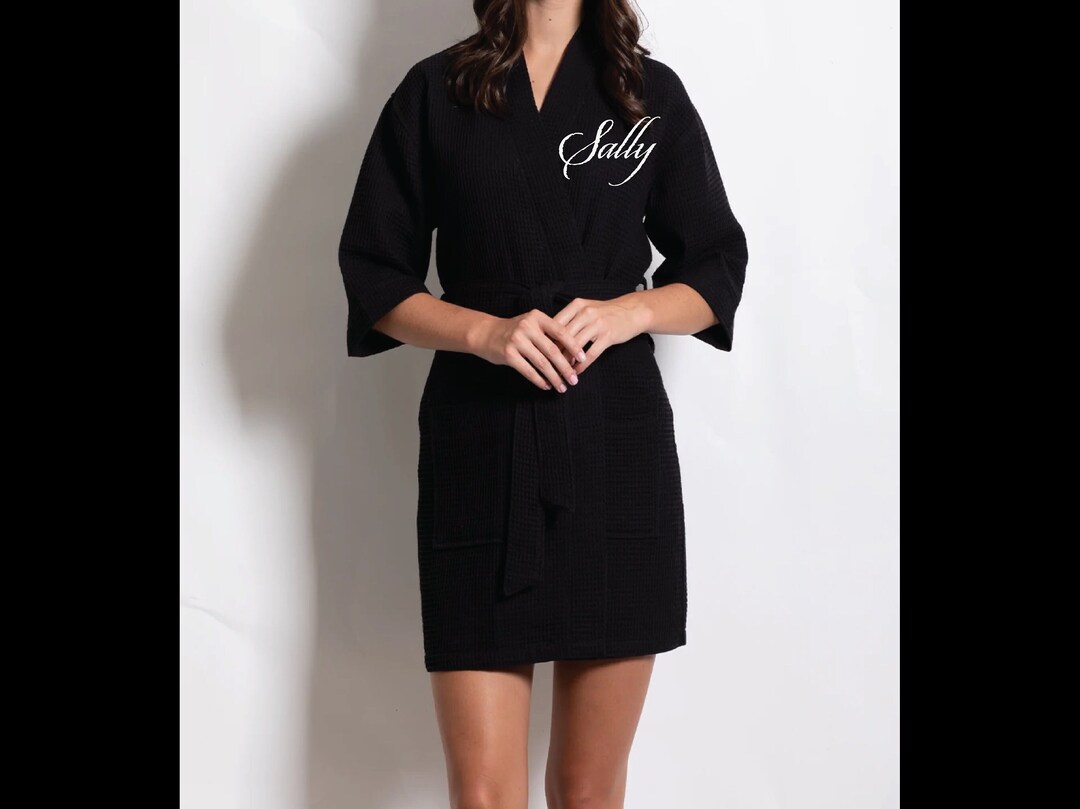 Monogrammed Waffle Kimono Short Robe - Etsy