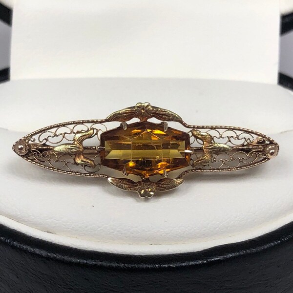 Citrine Brooch - Etsy