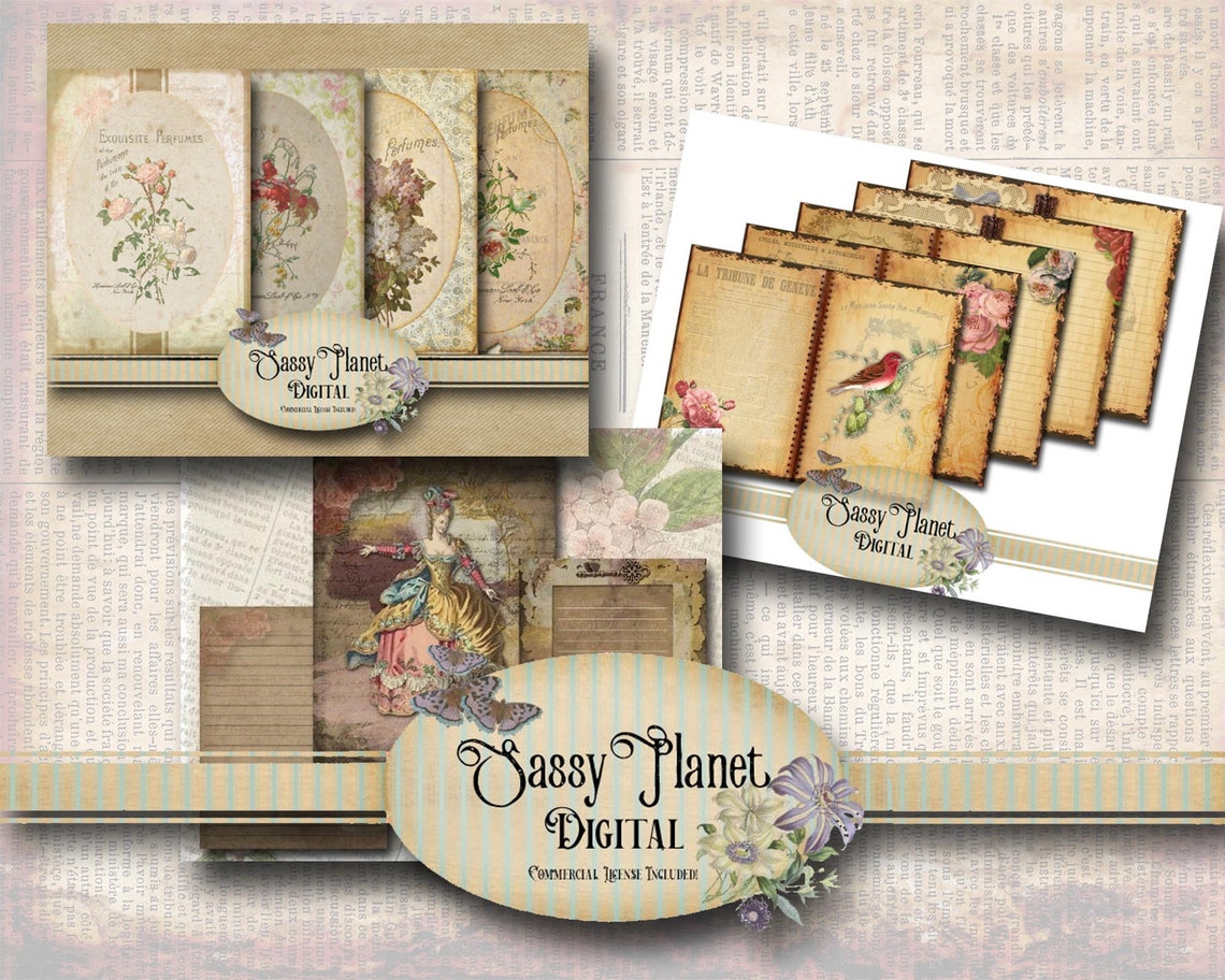 junk-journal-page-layouts-and-a-few-cards-85-pages-in-total-etsy-canada