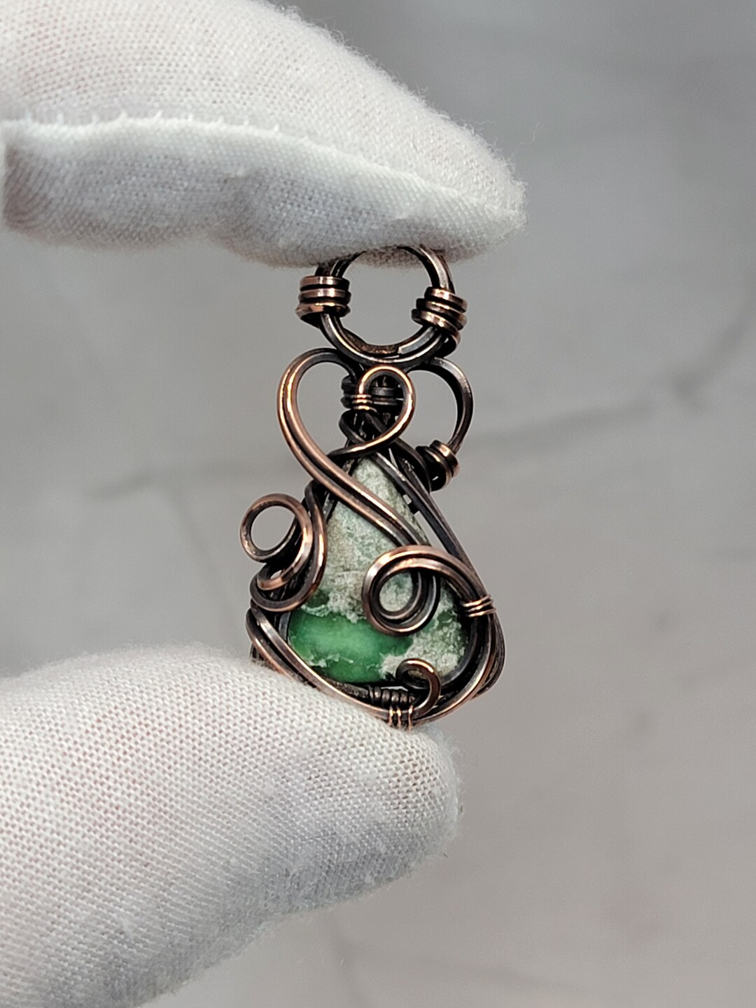 Variscite Necklace - 'tyet' - Wire Wrap Pendant - Jewelry - Etsy