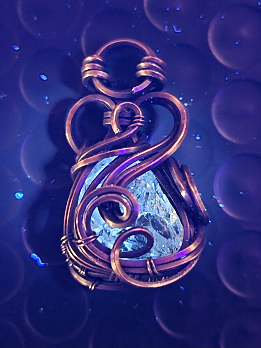 Raw Topaz Necklace 'tyet' Wire Wrap Pendant Copper Jewelry Nigeria - Etsy