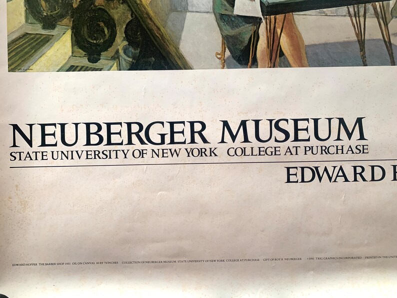 Edward Hopper "the Barbershop" Original Neuberger Museum Exhibition ...