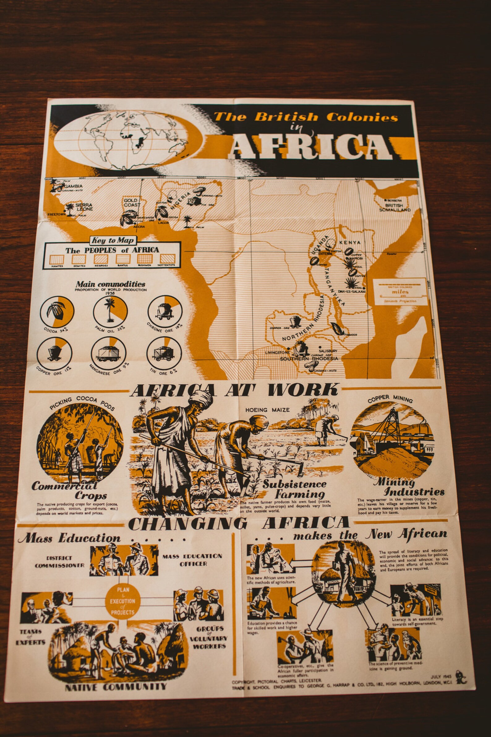 British Colonies in Africa Vintage British Educational Poster 1945 - Etsy