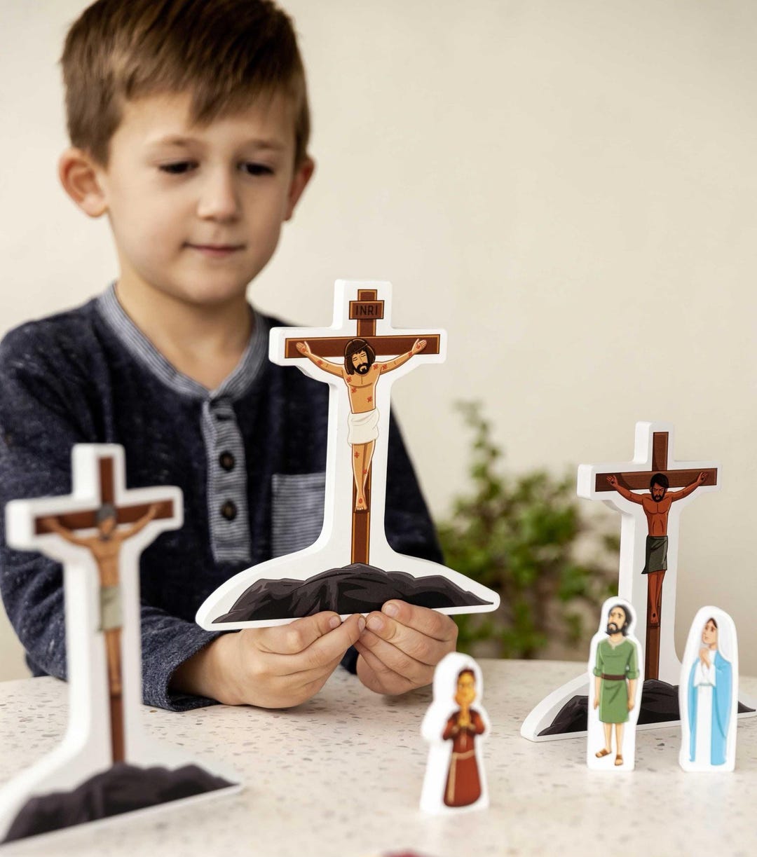 Stations of the Cross Playset, Brother Francis, Unbreakable Wooden Toy ...