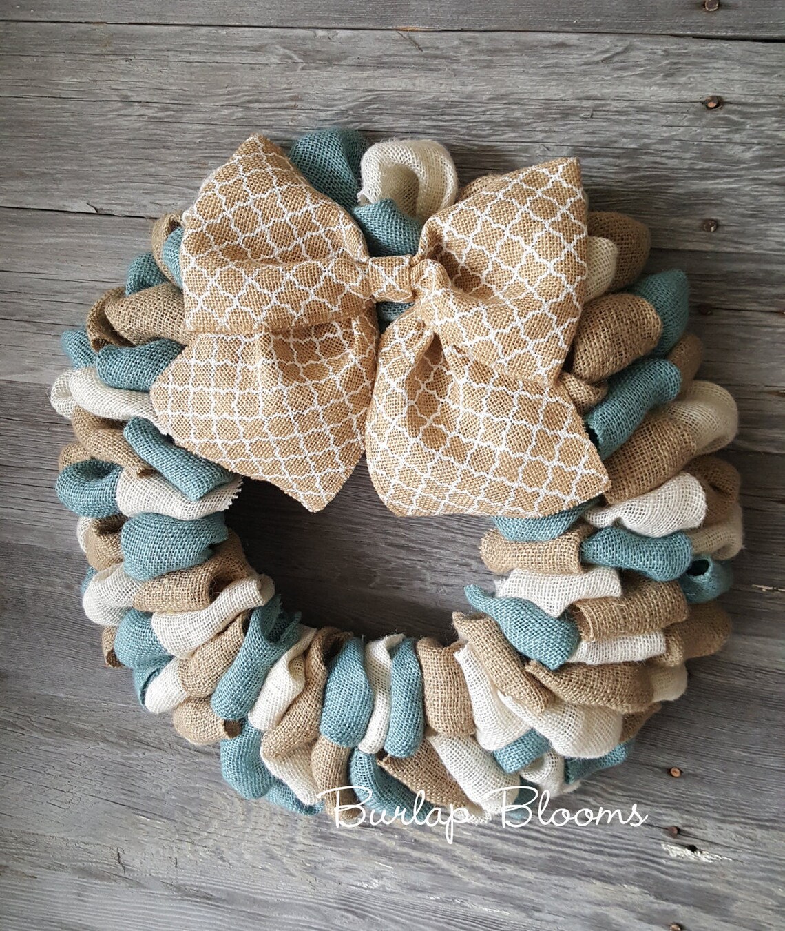 Spring Burlap Wreath Summer Wreath Year Round Wreath Beach - Etsy