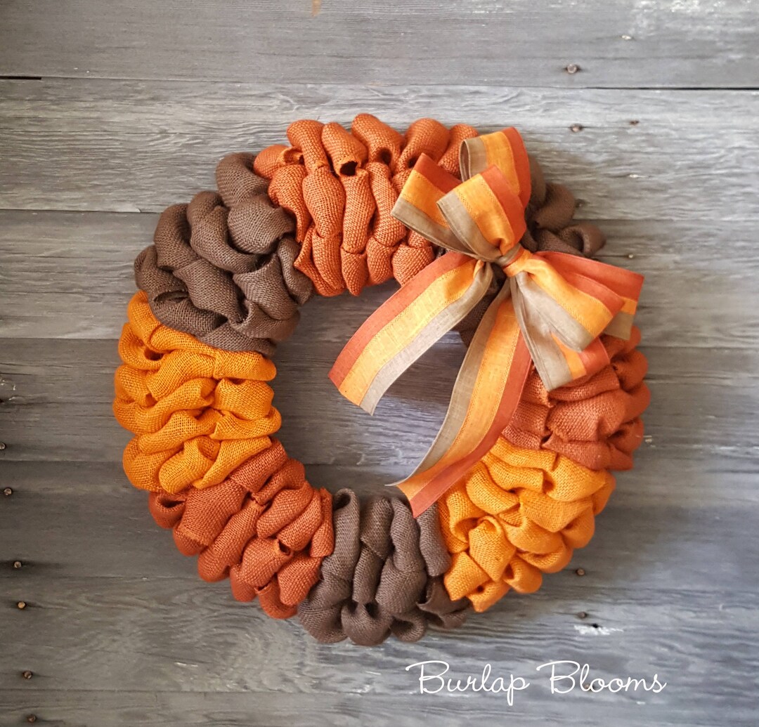 Autumn Wreath, Fall Wreath, Burlap Wreath, Thanksgiving Wreath ...