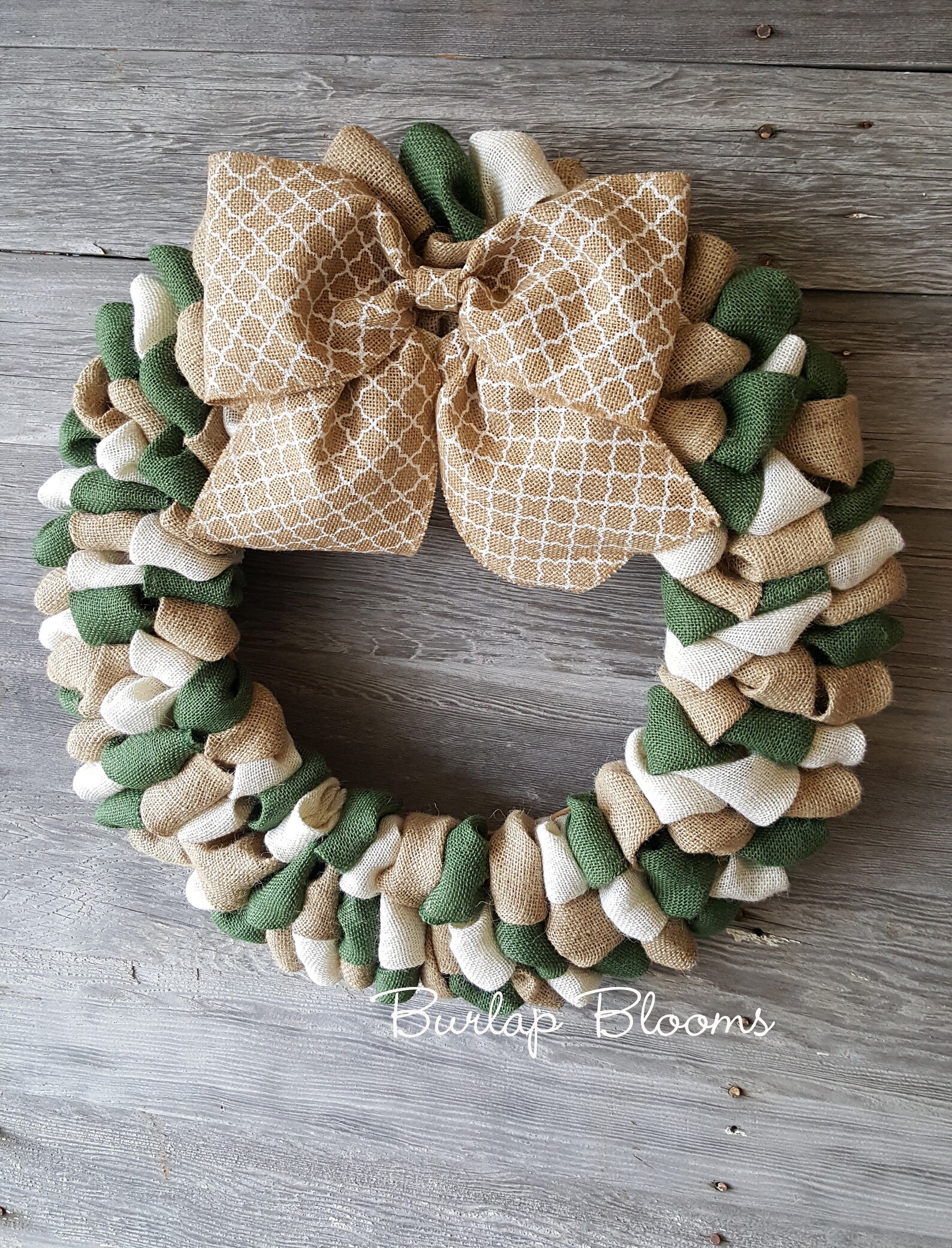 Spring Burlap Wreath Year Round Wreath Burlap Wreath Front - Etsy